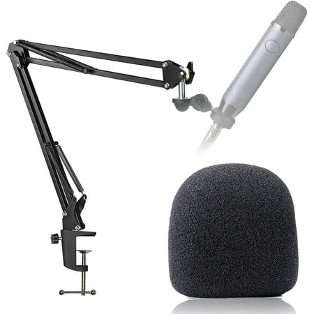 Blue Ember Boom Arm Stand with Pop Filter - Mic Stand with Foam Cover ...