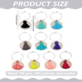 10Pcs 10 Colors Polycotton Tassel Charms Wood Wine Glass Charms Brass ...