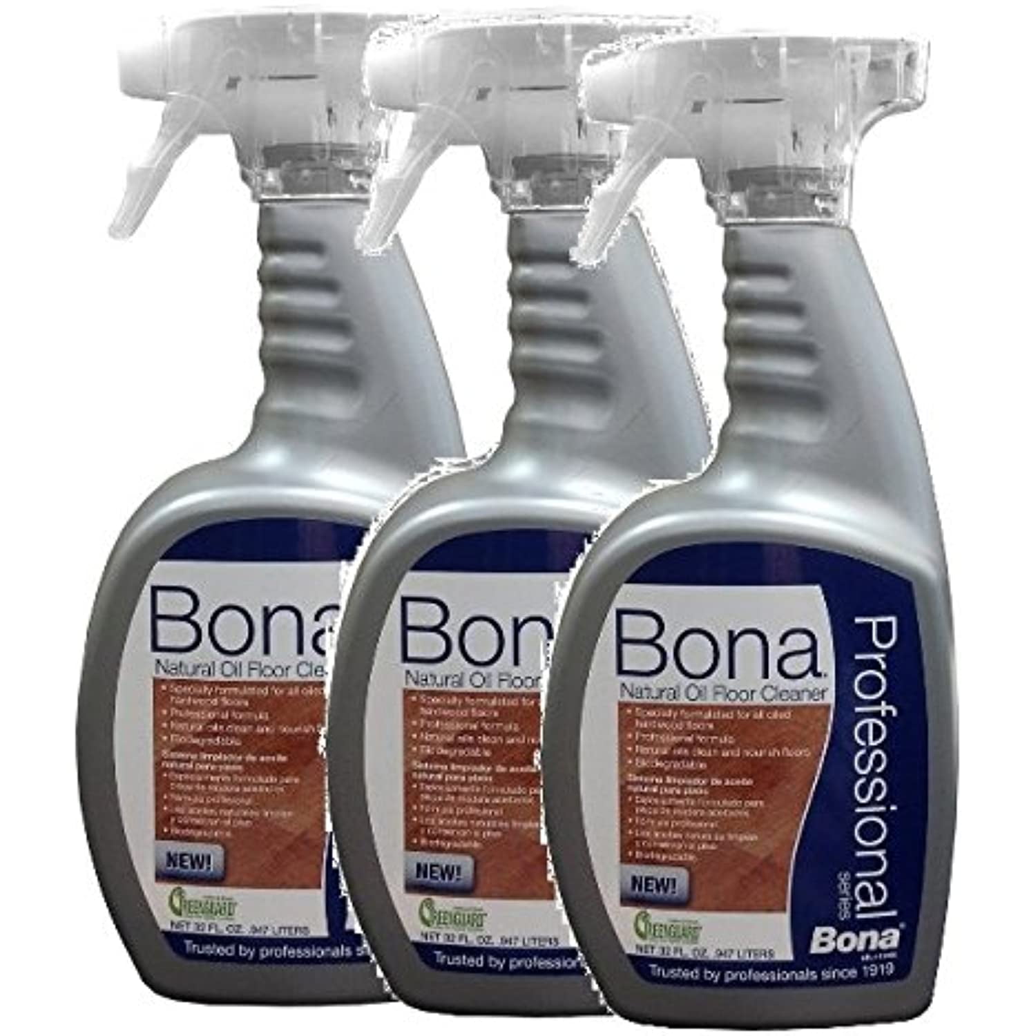 3 PACK Bona Professional Series Natural Oil Floor Cleaner - 32oz Spray ...