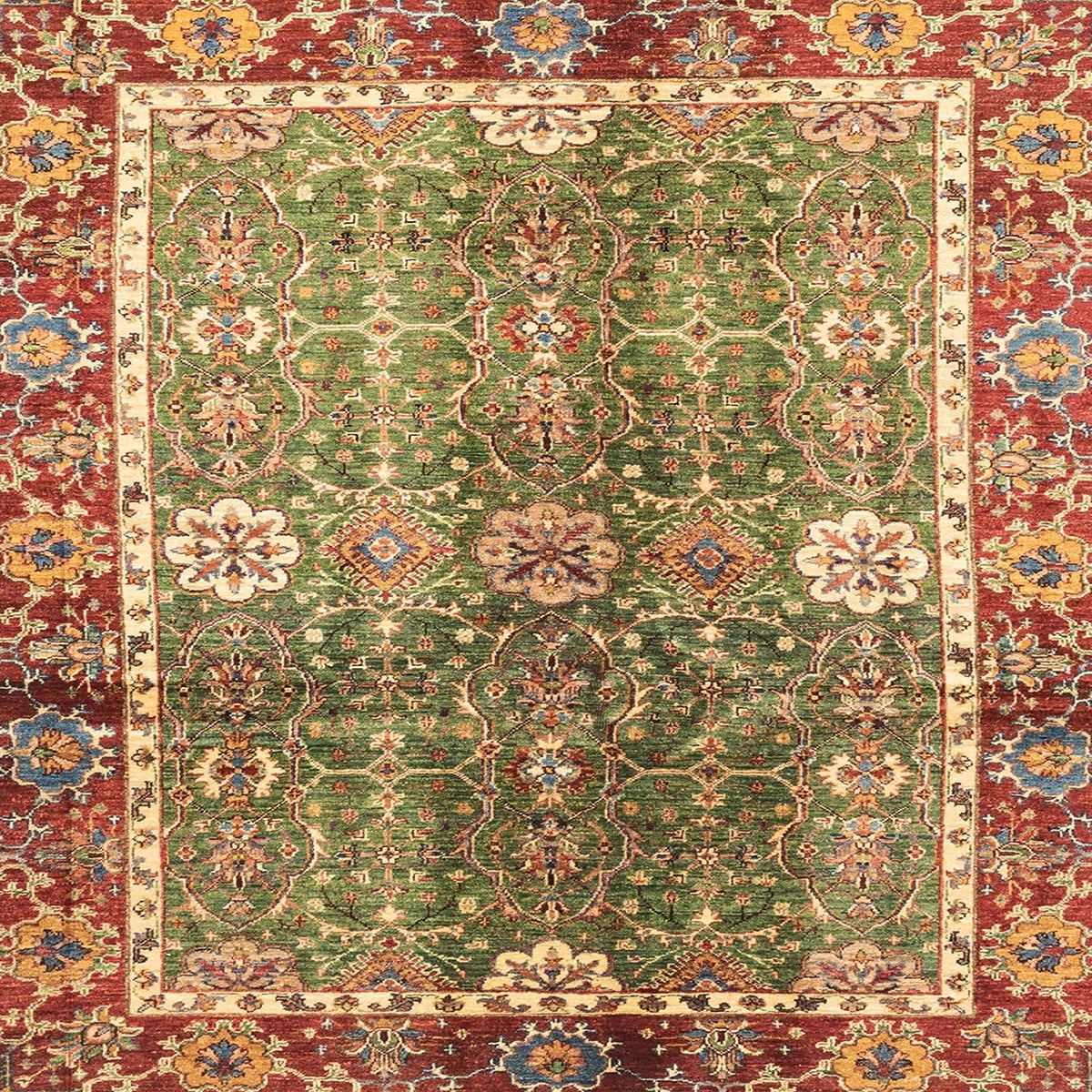 Ahgly Company Indoor Square Abstract Metallic Gold Oriental Area Rugs ...