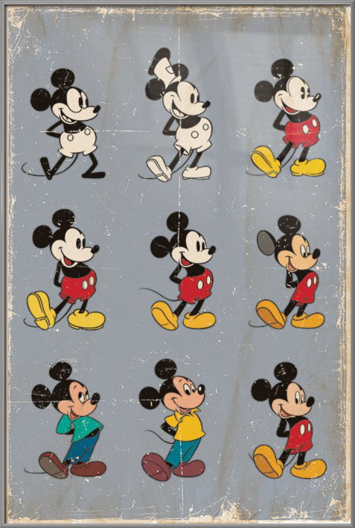 Mickey Mouse - Framed Disney Poster (The Evolution Of Mickey Mouse) (24 ...