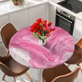 Abstract Marble Texture Round Fitted Tablecloth with Elastic Edge ...