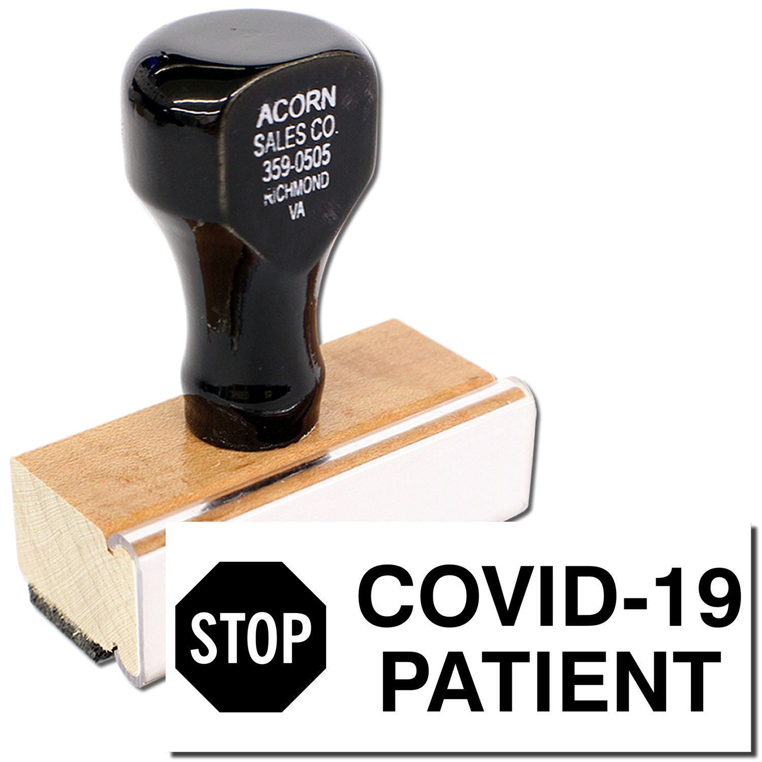 Stop Covid Patient Rubber Stamp, Wooden Handle Rubber Stamp, Laser ...