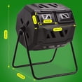 45 Gallon Rotating Compost Tumbler Bin, Large Dual Chamber Outdoor ...