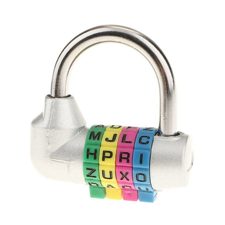 Silver Letter Combination Lock Resettable Padlock 4 Alphabet for ...