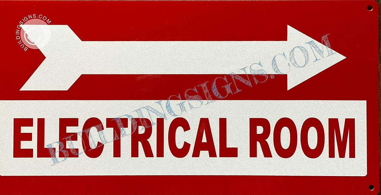 Electrical Room Sign Right Arrow (Reflective !!!, Rust Free-Aluminum ...