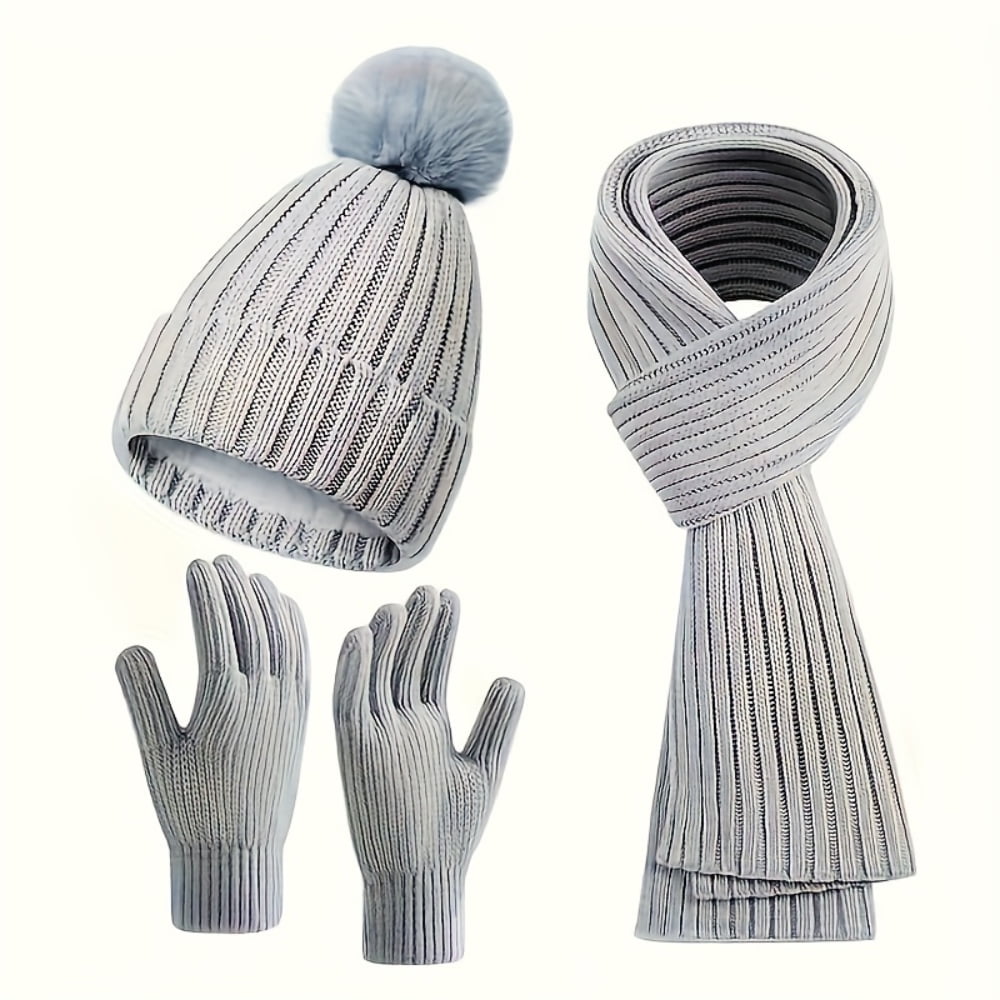 Click here for Lngoor Acrylic Knit Winter Set - Scarf Beanie And... prices