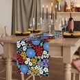 Boho Daisy Flowers Burlap Cotton Table Runner 13x70 Inches Long ...