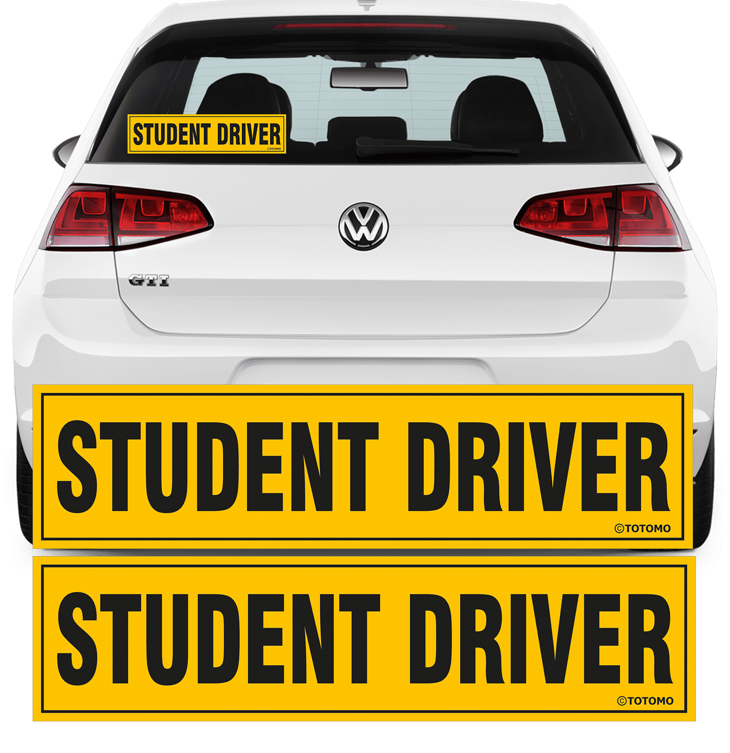 TOTOMO Student Driver Sticker for Car- Large 12x3 Reflective Vehicle ...