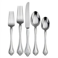 Oneida True Rose 20-Piece Stainless Steel Silverware Flatware Set ...