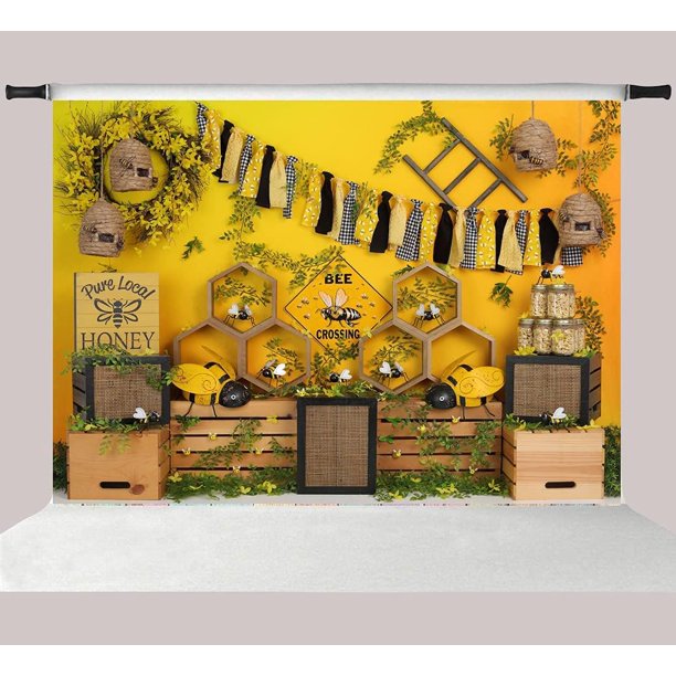 Kate Garden Bee Photography Backdrops 7x5ft Honey Honeycomb Banner ...