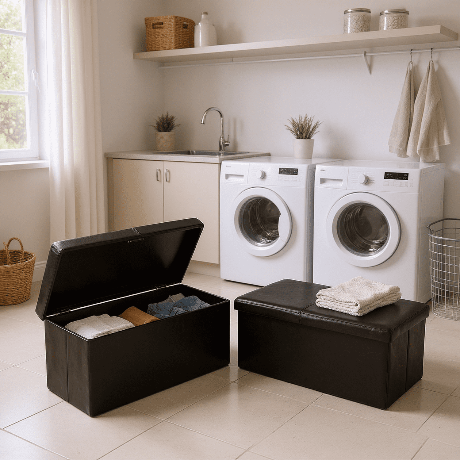 Click here for Homy Casa Folding Set Of 2 Versatile Laundry Stora... prices