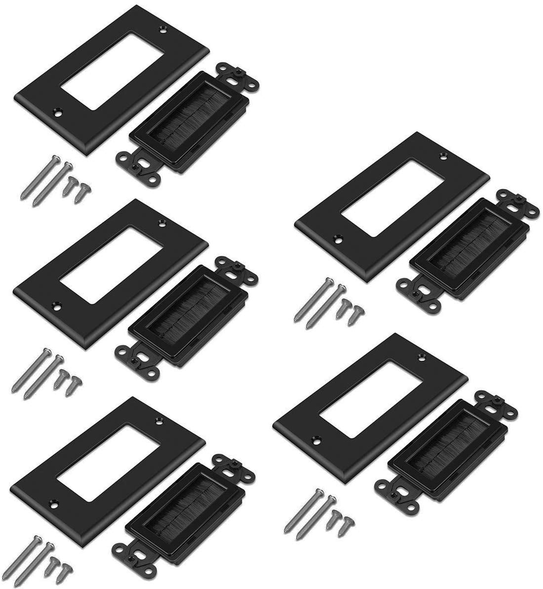 iMBAPrice Brushed Bristles Wall Plate - Decora Style Cable Pass Through ...