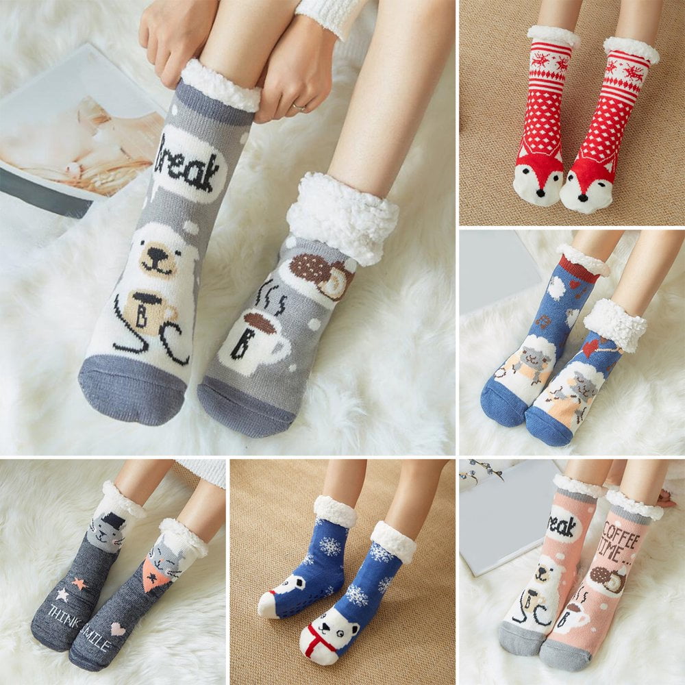 Click here for Choks Chok Winter Kids Fuzzy Slipper Socks Girls B... prices