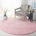 SAFAVIEH Primo Mason Solid Shag Area Rug, Light Pink, 4' x 4' Square ...