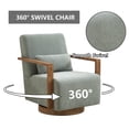 Arouseden 29.7" Mid Century Modern Arm Chair Swivel with Wood Arm,Light ...