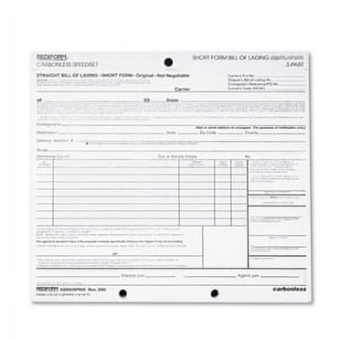 Vehicle Transport Bill of Lading BOL Form, 3 Part Carbonless 100 Sets ...