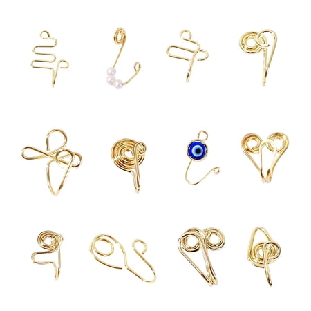 Nose Jewelry 12 Pcs African Nose Cuff Non Piercing Clip On Nose Ring ...