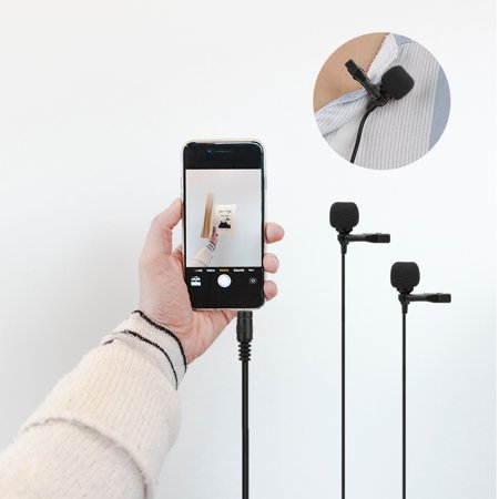 Live Interview Anti-tension Double Head Microphone Clip-on Microphone ...