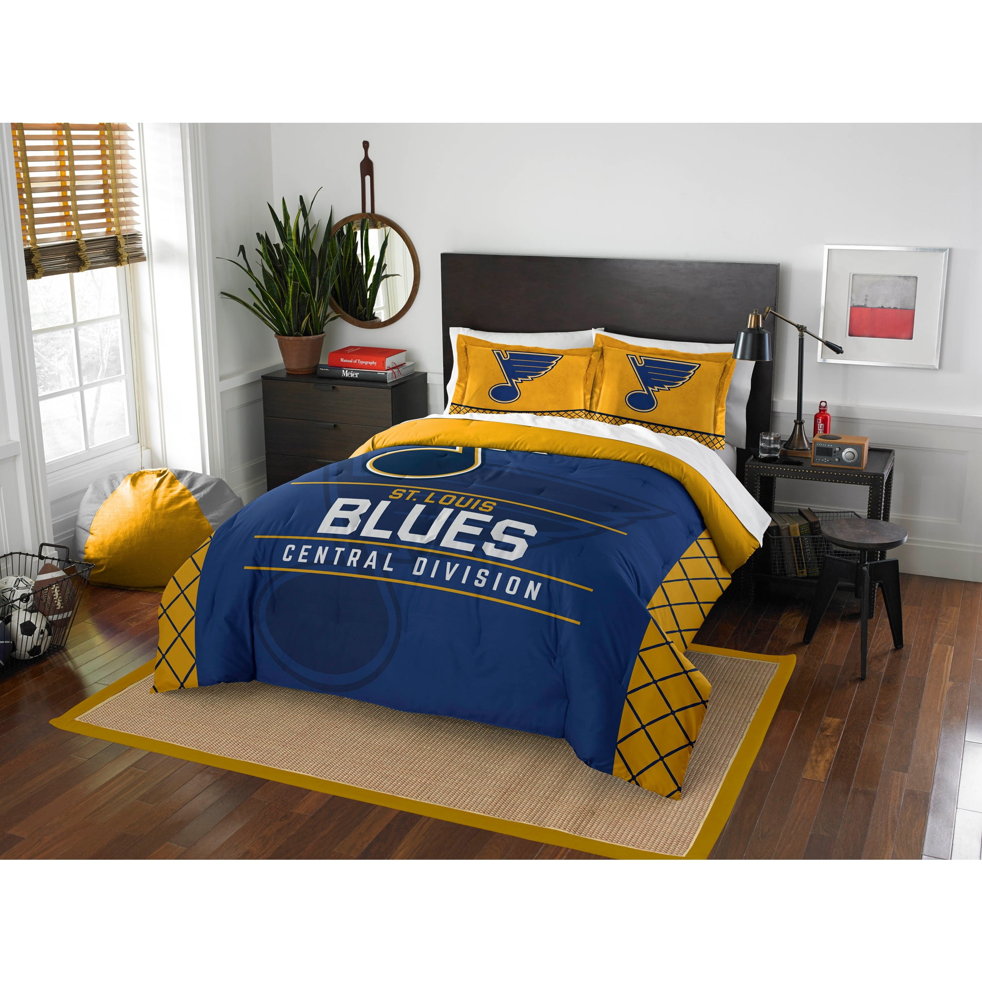 NHL St. Louis Blues Comforter Set, Full/Queen, Draft Design, Team ...
