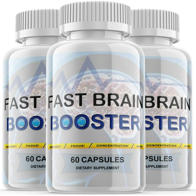 (3 Pack) Fast Brain Booster - Dietary Supplement for Focus, Memory ...