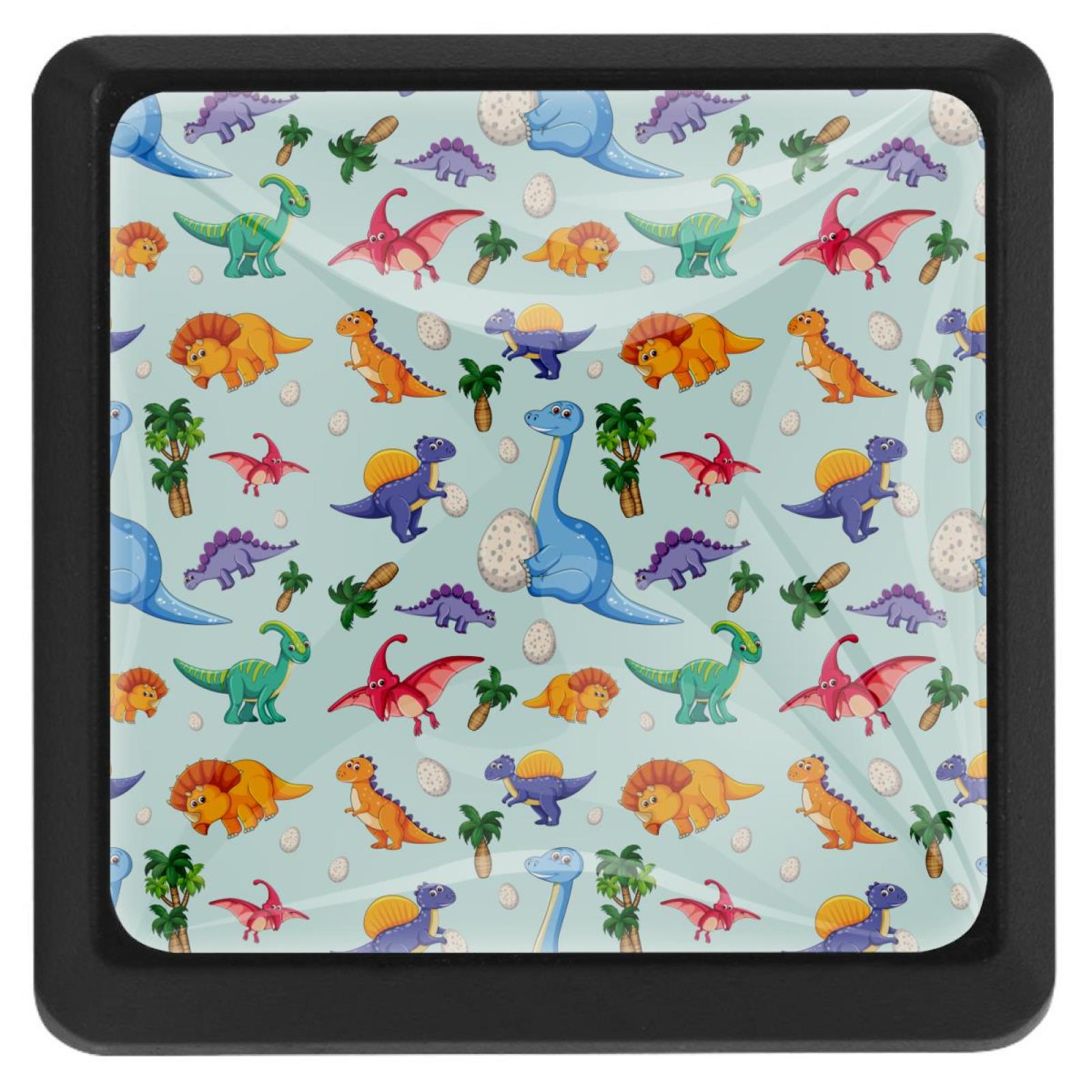 3 Pack Dinosaur Square Cabinet Door Knobs Decor for Cupboard Dressing ...
