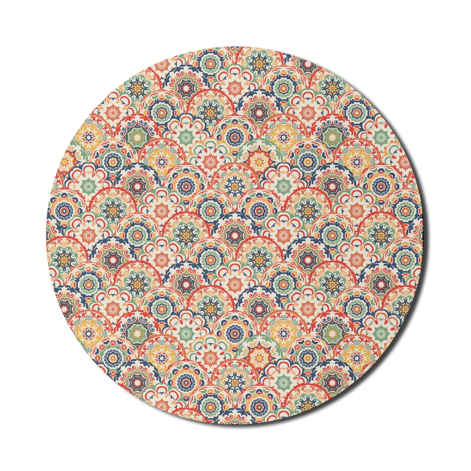 Geometric Mouse Pad for Computers, Oriental Floral Display in Old ...
