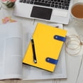 A5 Color Block Soft PU Leather 6 Ring Loose Leaf Notebook, Refillable ...