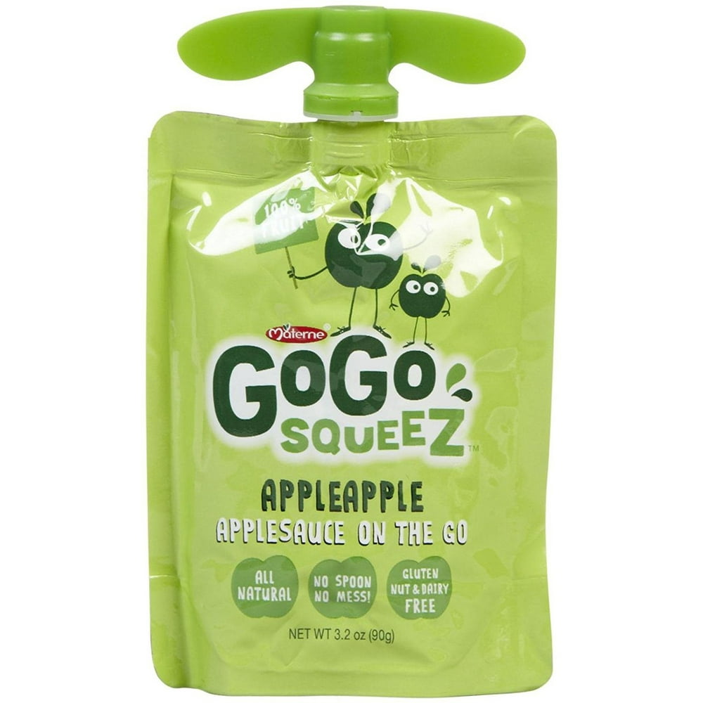 6 PACKS : GoGo SqueeZ Apple Sauce - Apple Apple - 3.2 oz - 12 pk ...