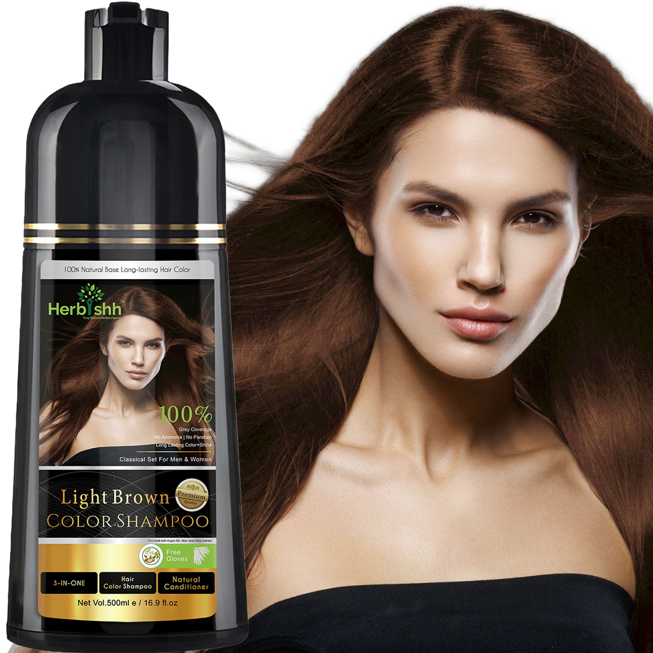 Herbishh Hair Color Shampoo For Grey Hair Ammonia Free Hair Dye