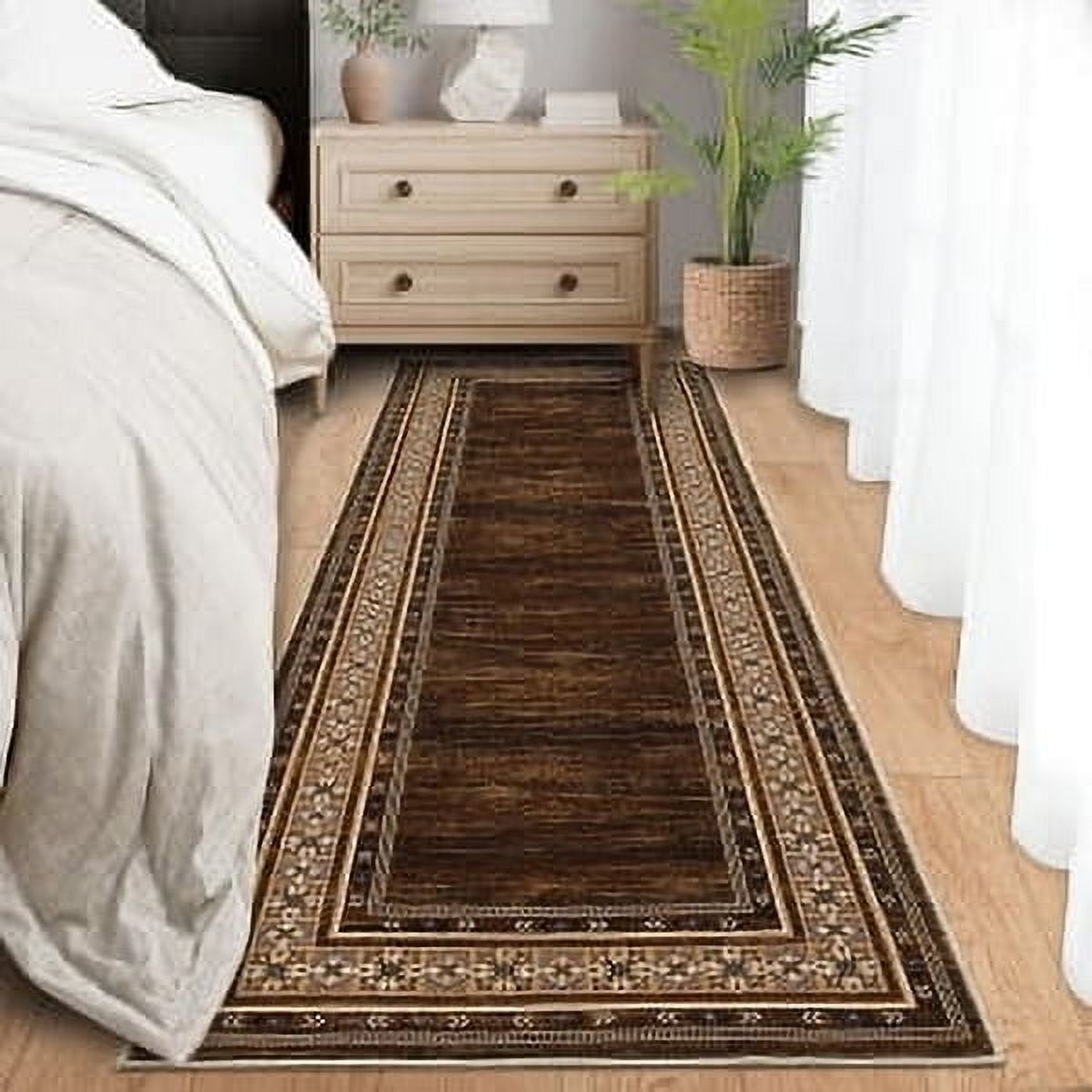 Click here for Yusazens 2x 6 Washable Runner Rug Modern Bordered... prices