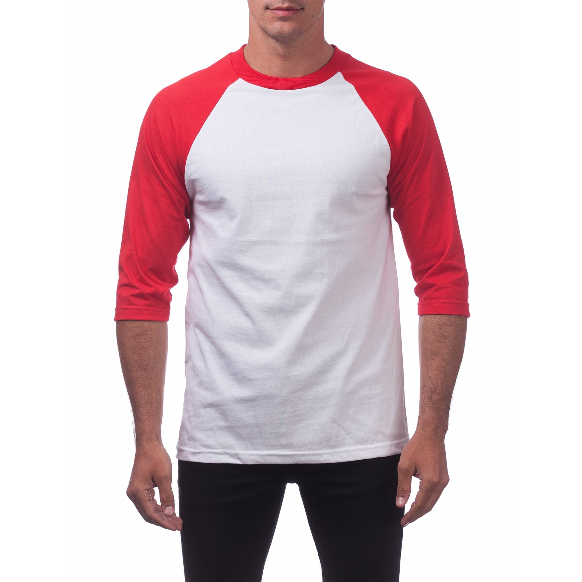 Pro Club Men's 3/4 Sleeve Crew Neck Baseball Shirt - Walmart.com