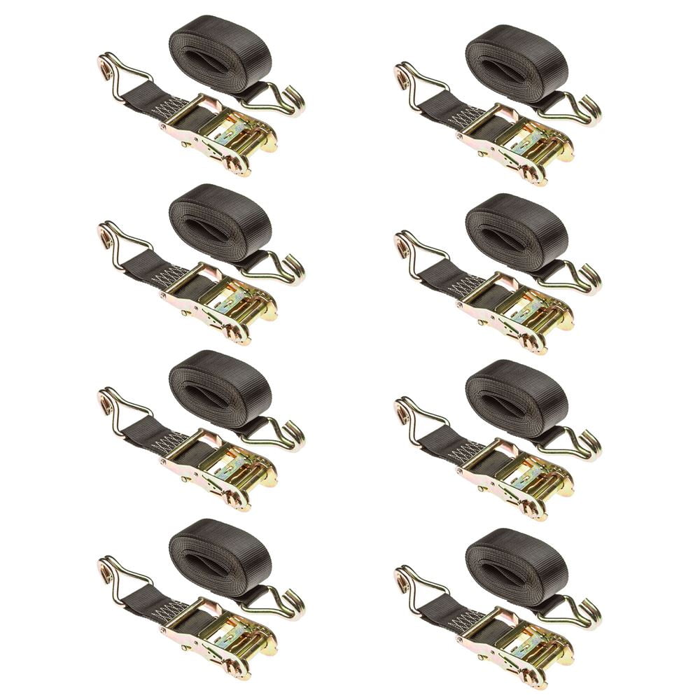 Large Load 18' Ratchet Strap Pair with J-Hook Ends - 8 Pack - Walmart.com
