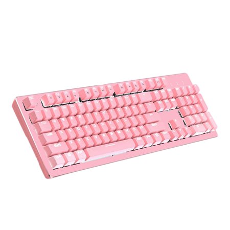 White LED Backlit USB Wired Mechanical Keyboard for PC Gamers Desktop ...