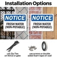 Fresh Water (Non OSHA Notice Rigid Plastic Sign 14 Inch x 10 Inch - 10 ...