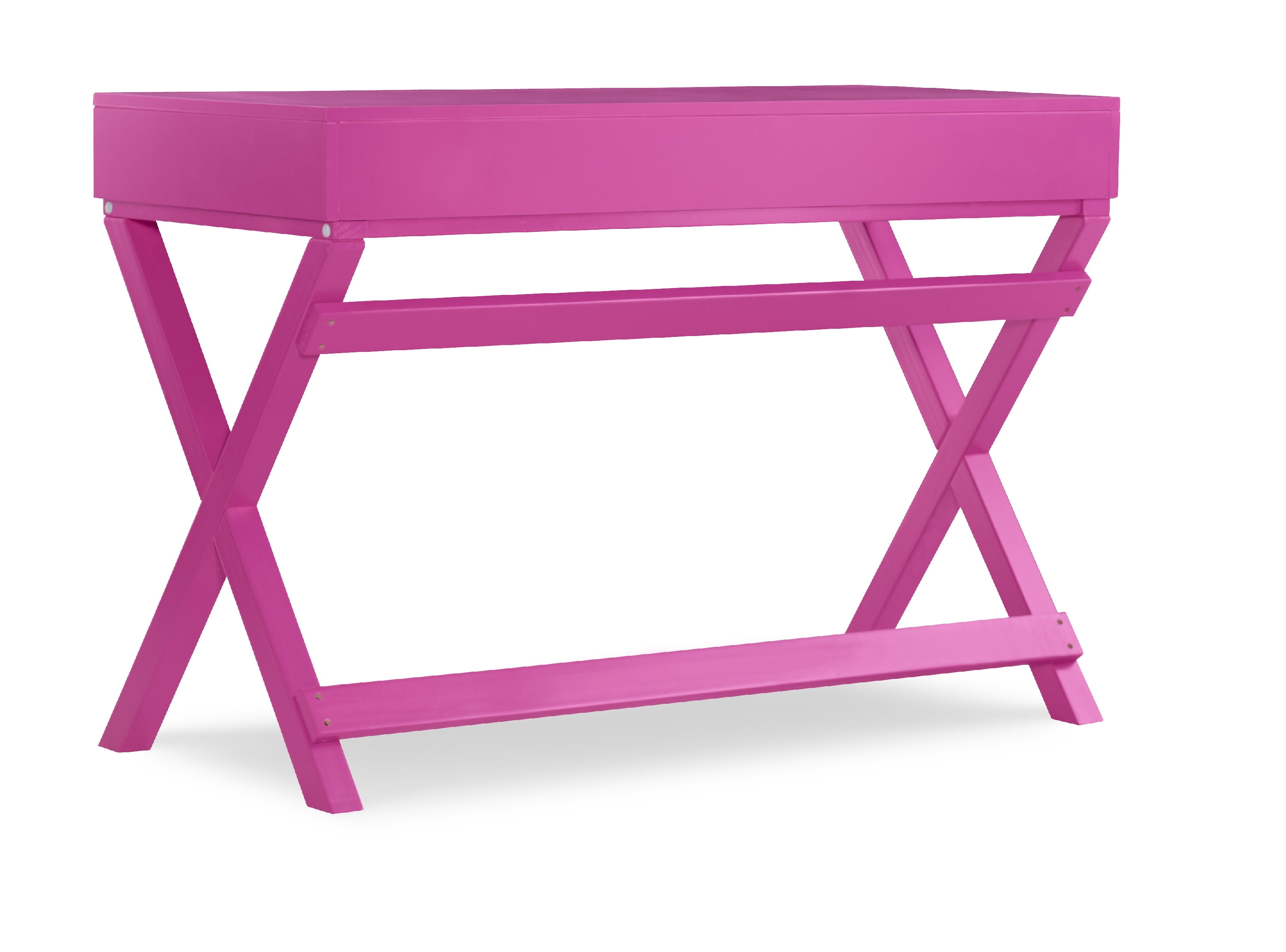 Linon Peggy Wooden 2 Drawer Writing Desk Raspberry Pink for Home Room Walmart