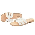 Ataiwee Women's Flat Slide Sandals - Ladies Casual Criss Cross Slip On ...