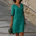 Dvkovi Spring Dresses For Women 2025 Casual Dresses V Neck Knee Length