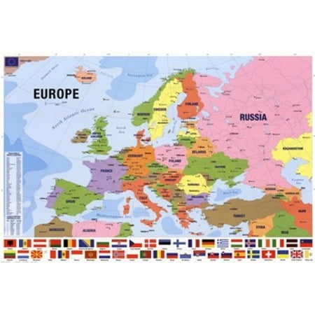 Map Of Europe Poster Print (36 x 24) - Walmart.com