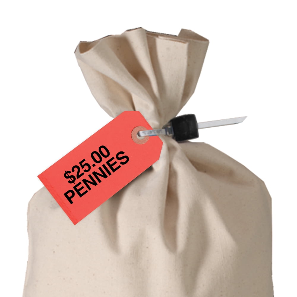 $25 Pennies - Coin Bag Label - Color-Coded - Hang Tag - Pack of 1000 ...
