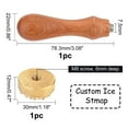 1Pc Pear Wood Handle with 1pc Brass Stamp Head For Wax Seal Stamp ...