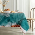 Chilfamy Coral Teal Botanical Wash Art Print Rectangle Dining ...