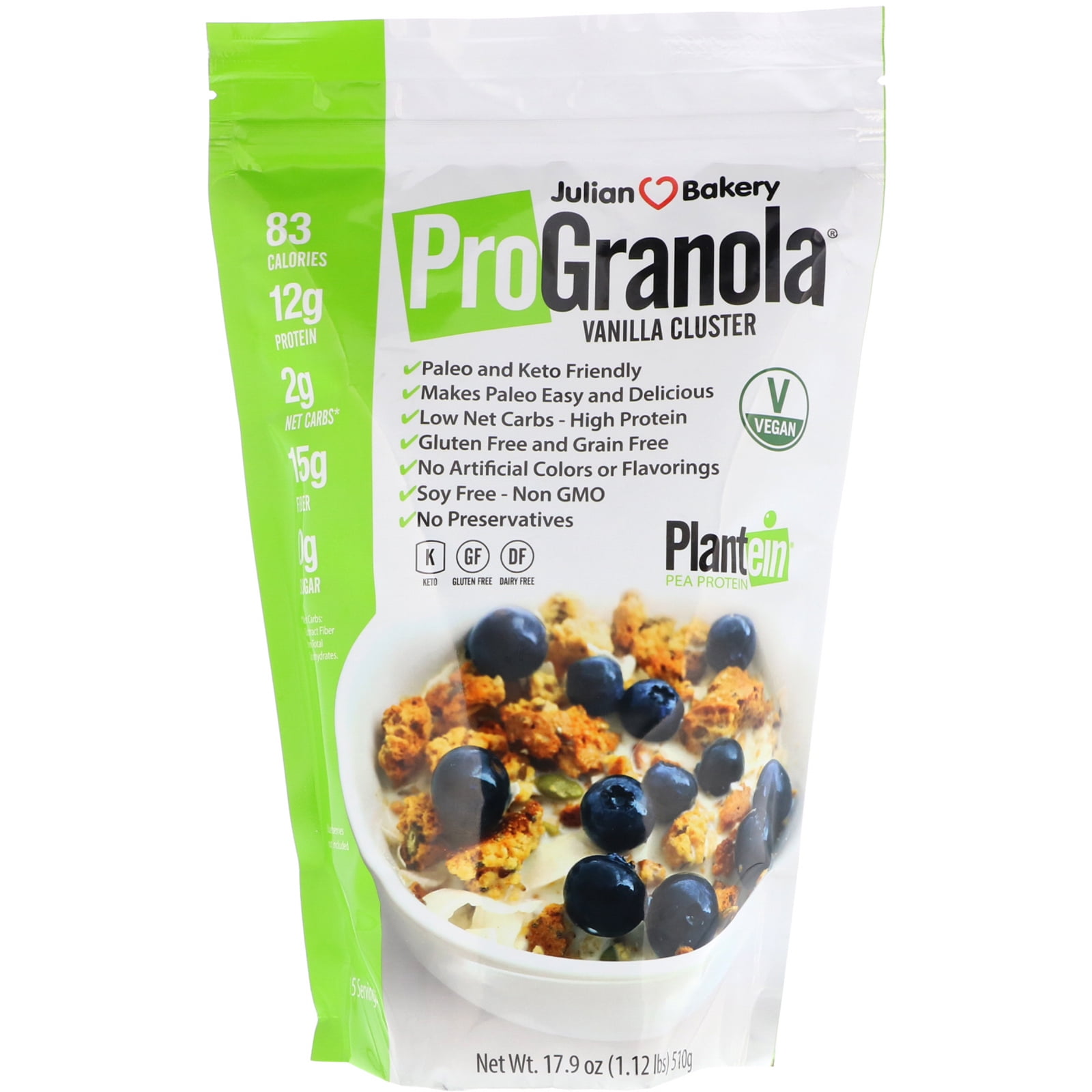 Julian Bakery Pro Granola, Vanilla Cluster, 17.9 oz (510 g) - Walmart ...