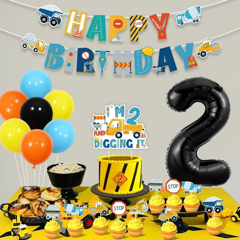 Construction 2nd Birthday Party Supplies Construction Cake Topper