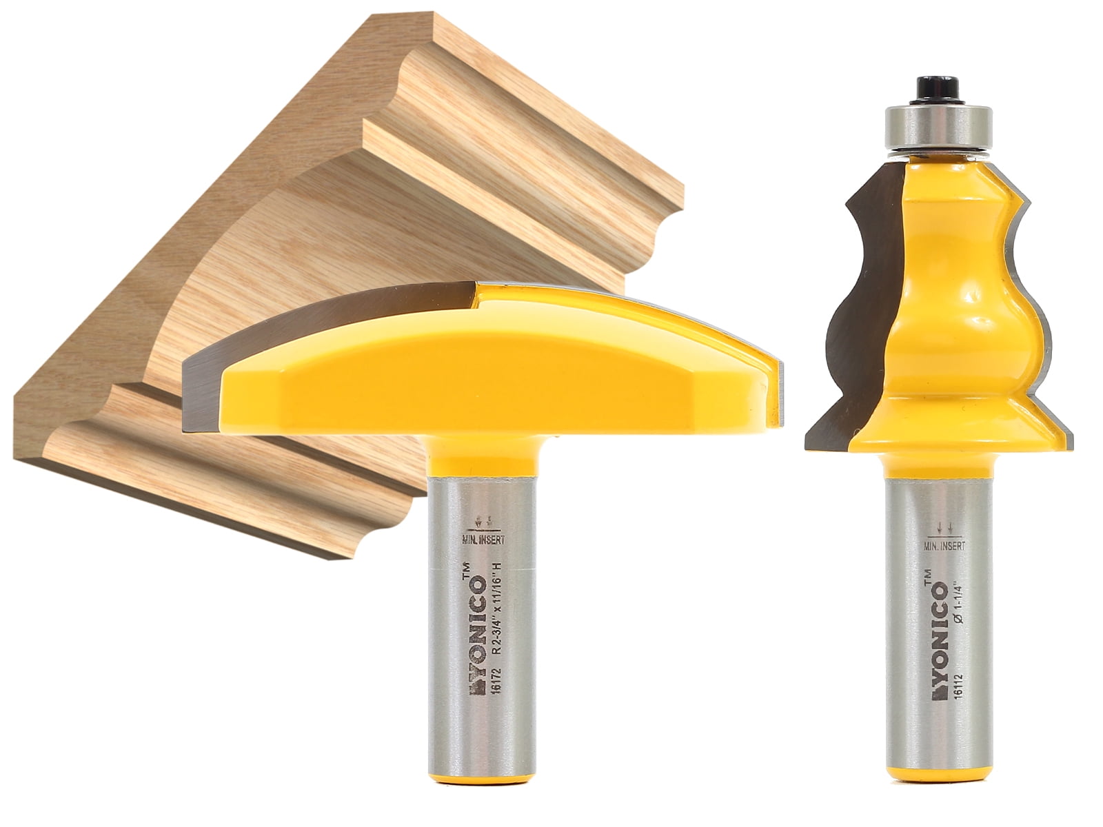Elegant 2 Bit Crown Cap Molding Router Bit Set - 1/2" Shank - Yonico ...