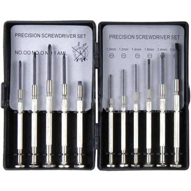 11 Piece Precision Carbon Steel Screwdriver Set - 3 Phillips, 6 Slotted ...
