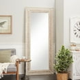 DecMode 36" x 84" White Intricately Carved Floral Wall Mirror - Walmart.com