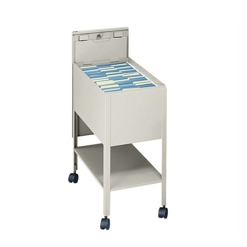 Scranton & Co Extra Deep 1 Drawer Mobile Letter Metal Tub File in Putty ...