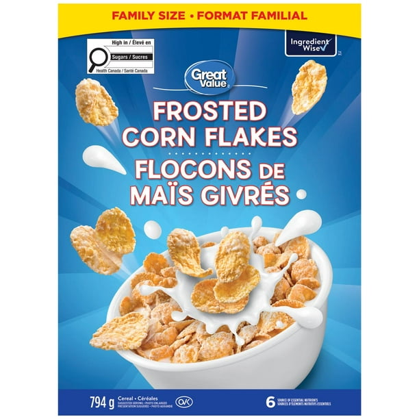 Great Value Bagged Frosted Corn Flakes Cereal, 794 g - Walmart.ca