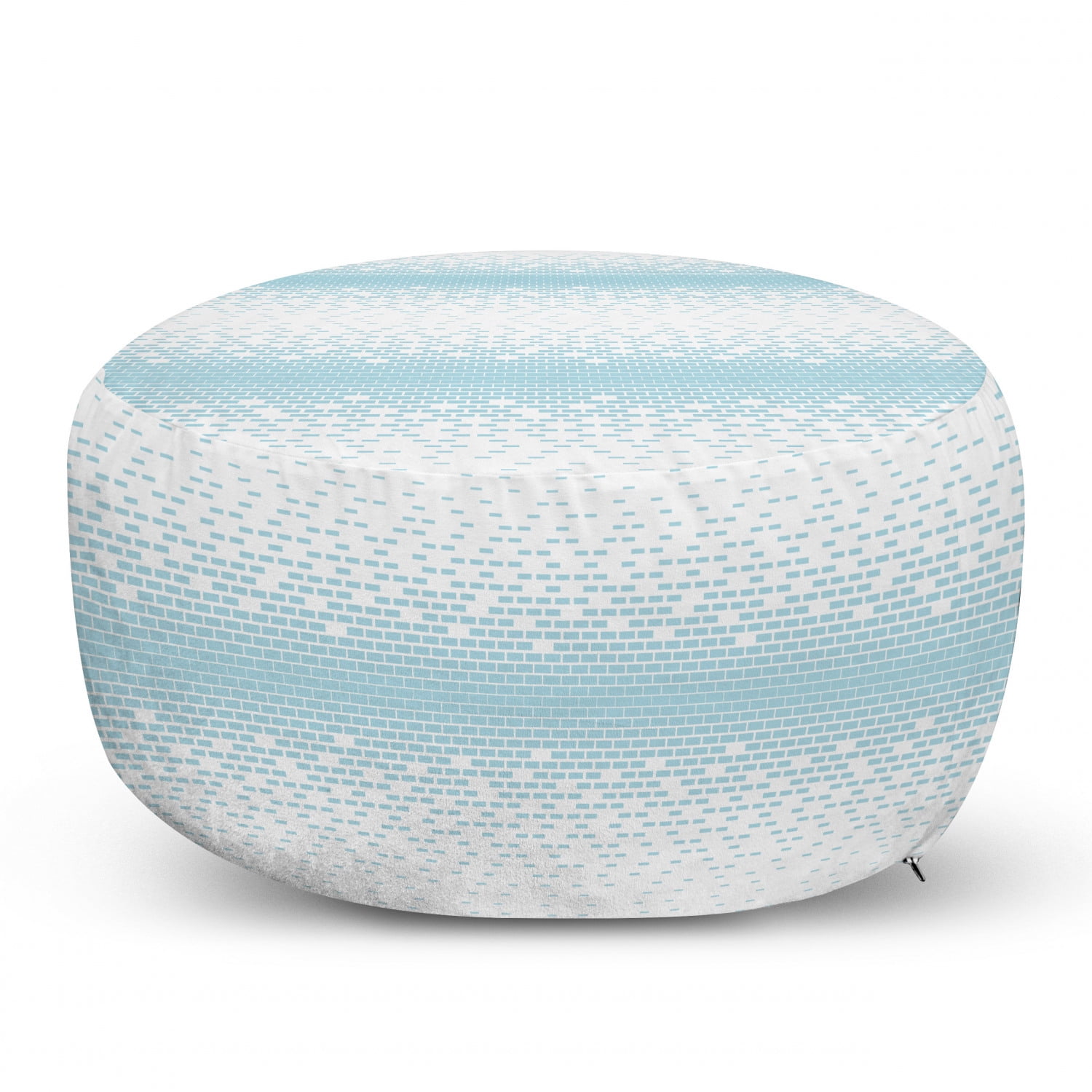 Abstract Pouf Cover with Zipper, Geometric Bricks on the Wall ...